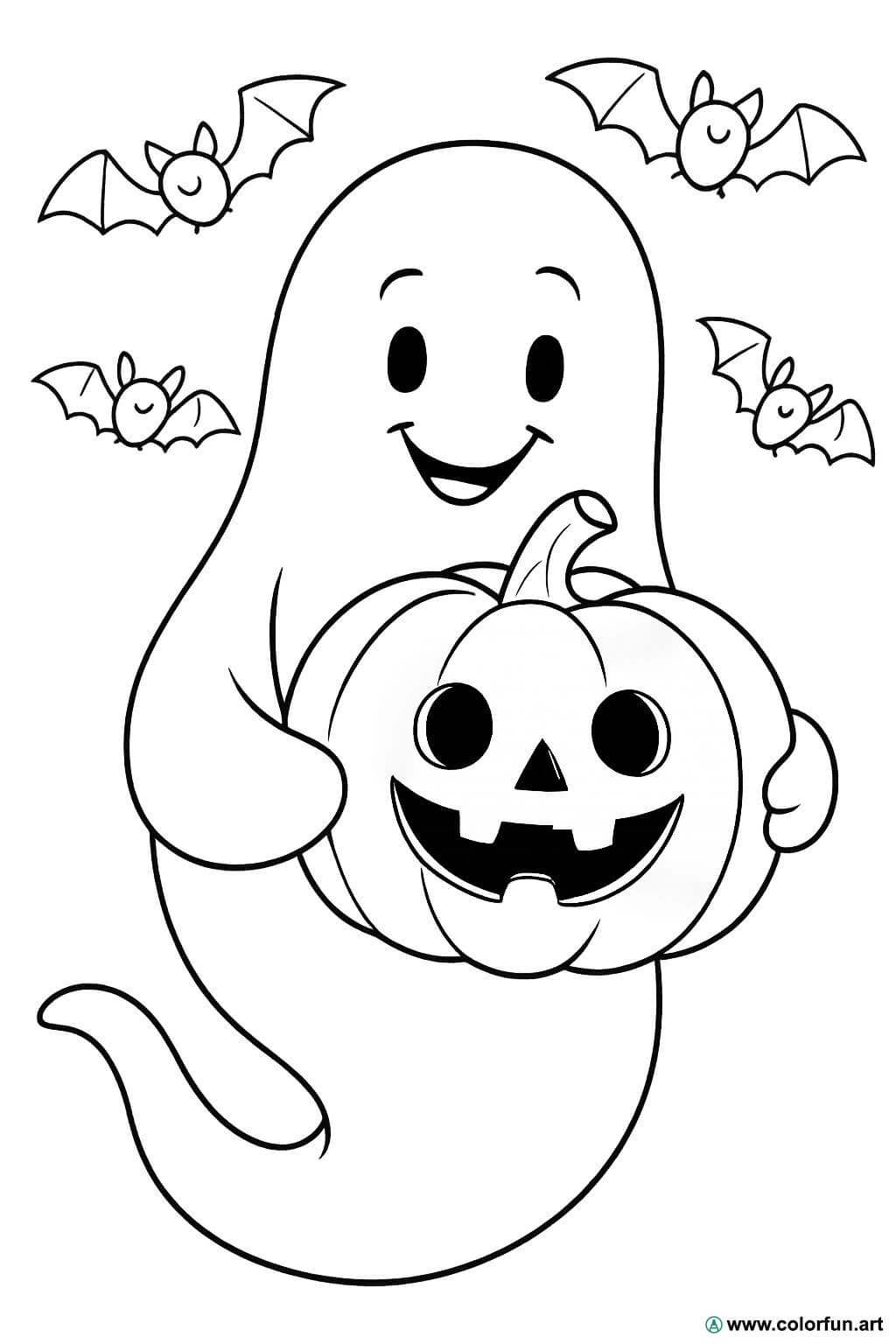 Coloriage d'Halloween facile et qui fait peur à Télécharger ou à ...