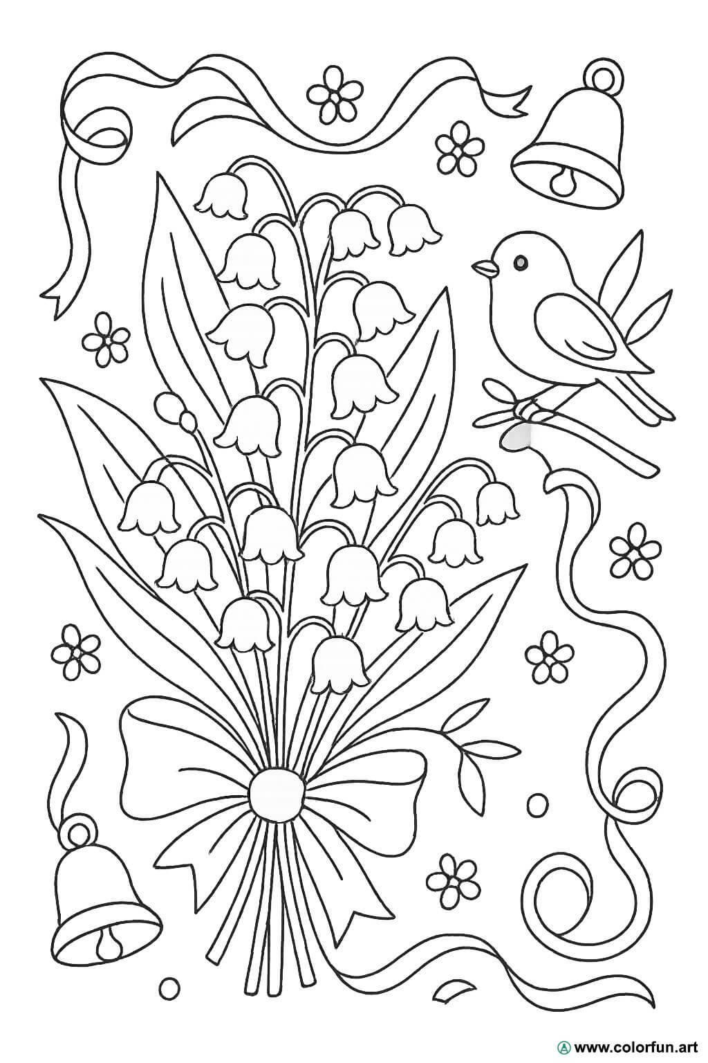 Coloriage du 1er mai avec motifs à Télécharger ou à Imprimer gratuitement