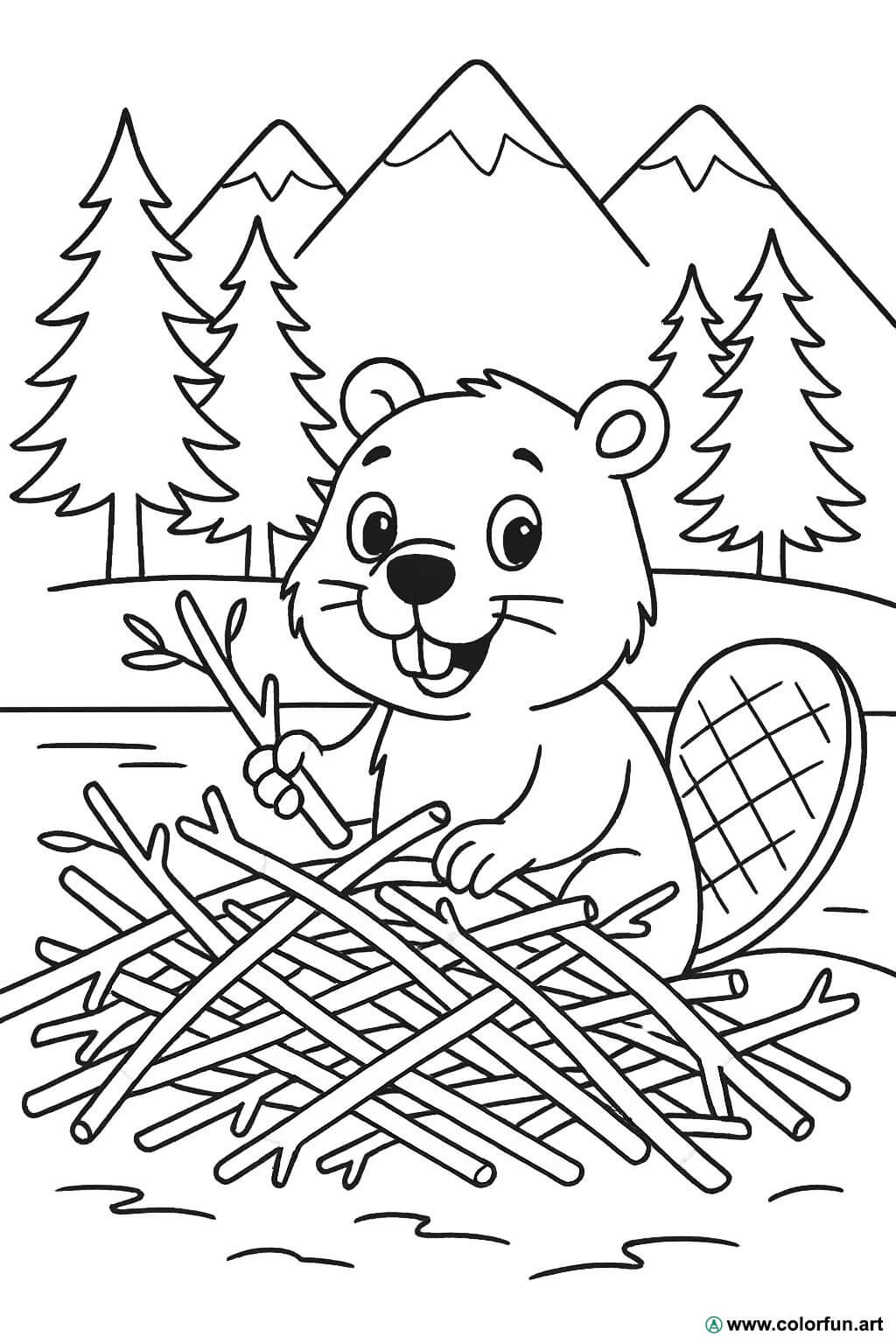 Canadian Animals Coloring Page Download or Print for free