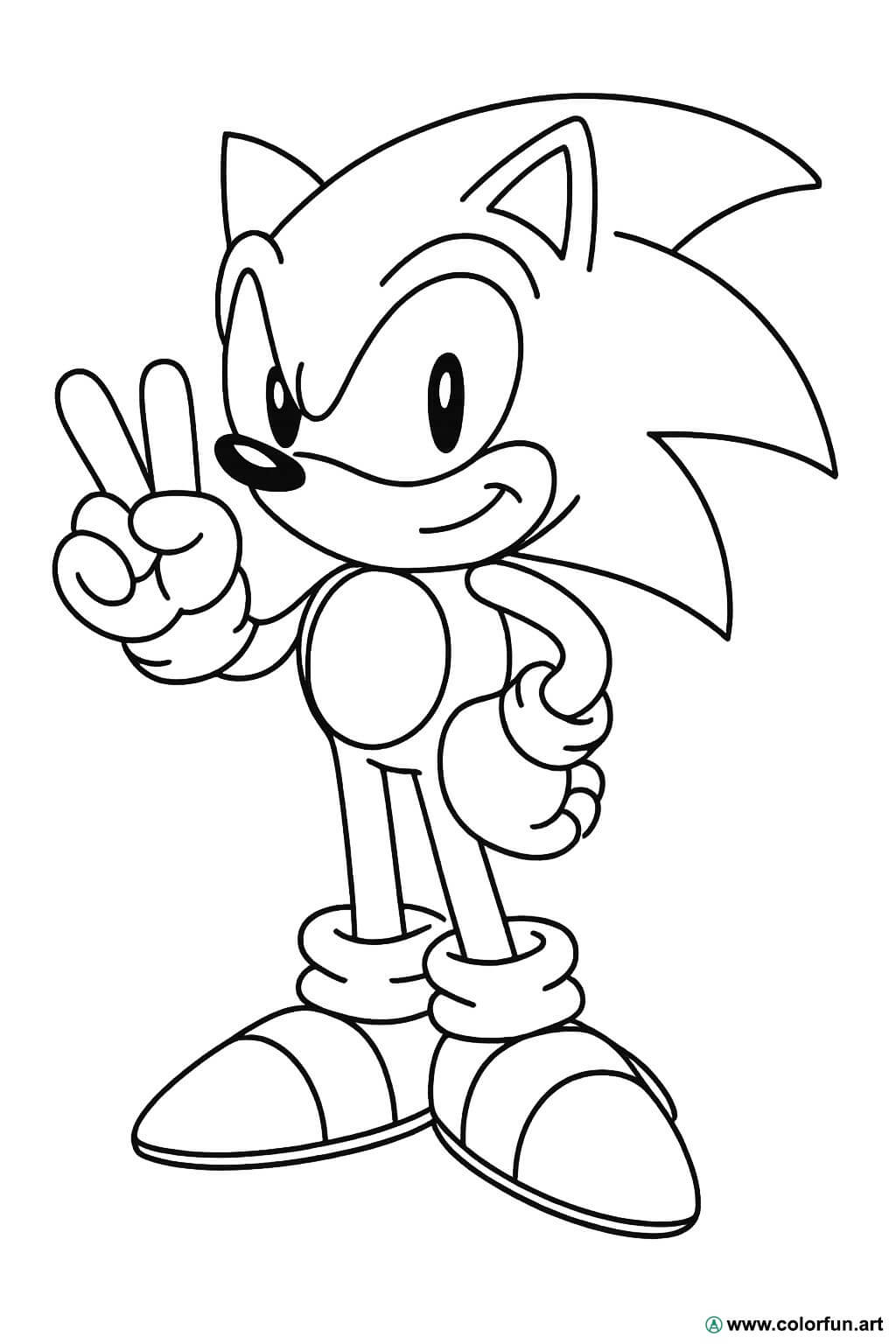 Easy Sonic coloring page Download or Print for free