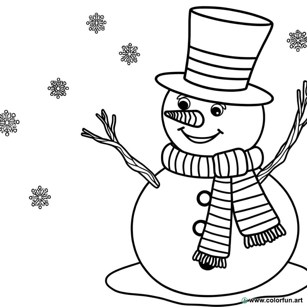 Snowman coloring page Download or Print for free