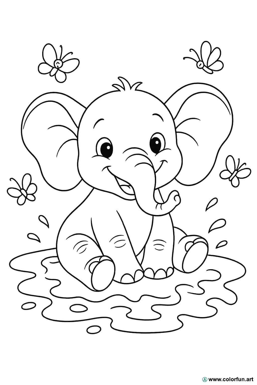 Funny baby animal coloring page Download or Print for free