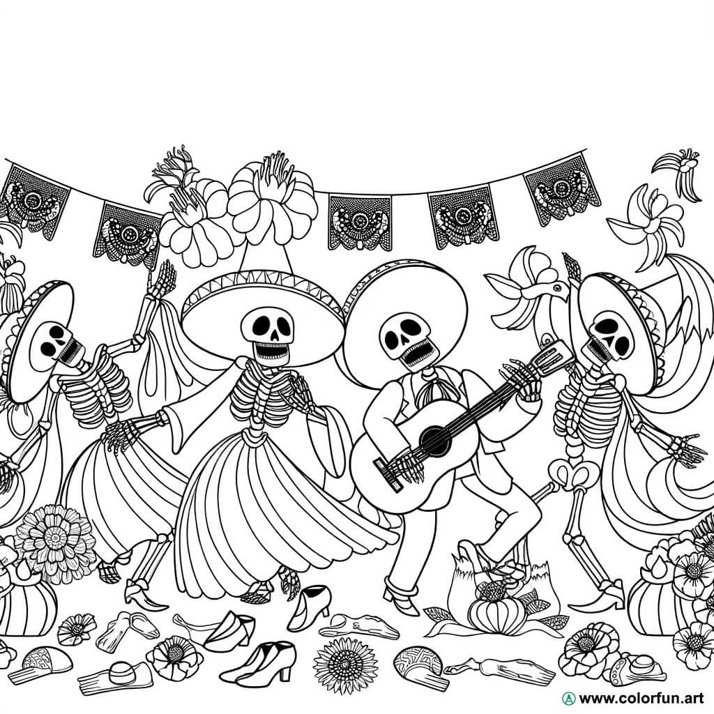 Dia de los Muertos coloring page inspired by Coco Download or Print for ...