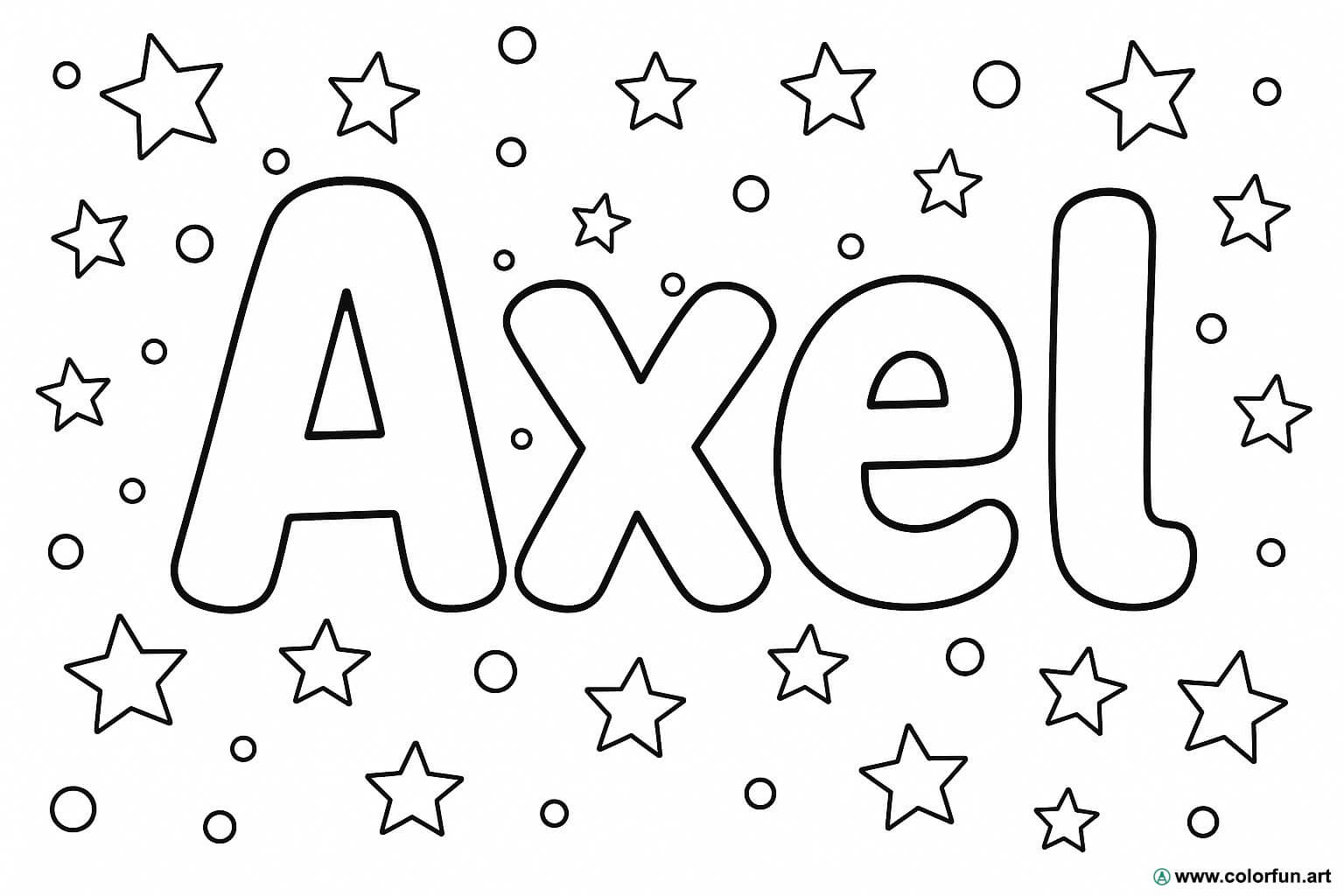 Dibujo para colorear del nombre Axel Descargar o Imprimir de forma gratuita