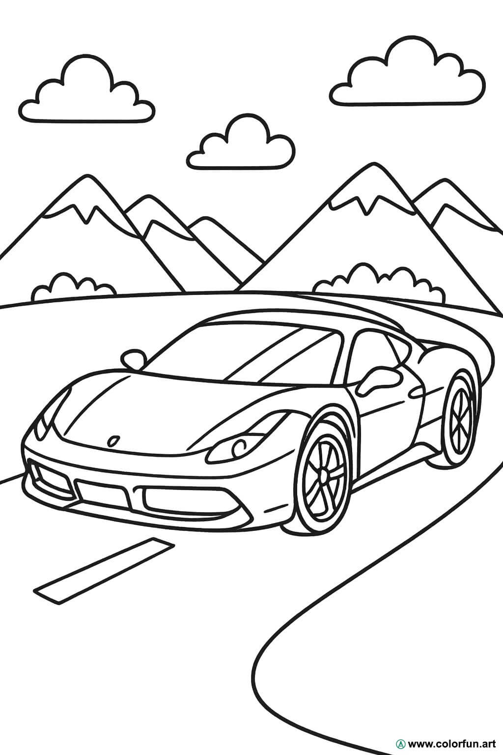 Dibujo para colorear de Ferrari para los pequeños Descargar o Imprimir ...