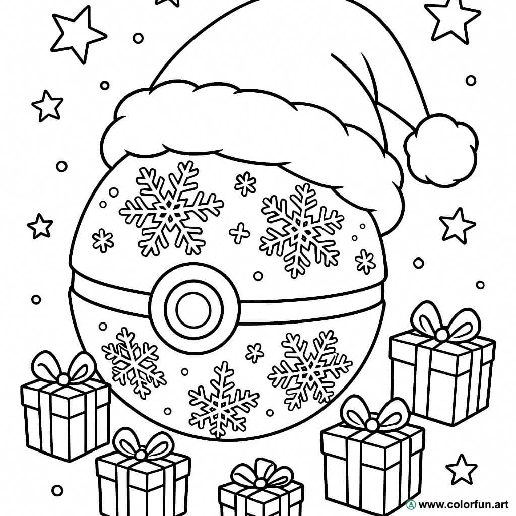 Coloriage de Pokémon pour Noël à Télécharger ou à Imprimer gratuitement