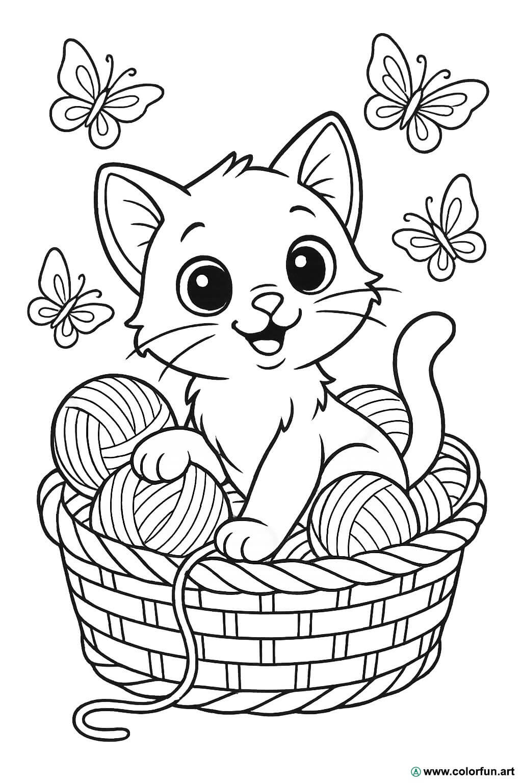 Domestic cat coloring page Download or Print for free