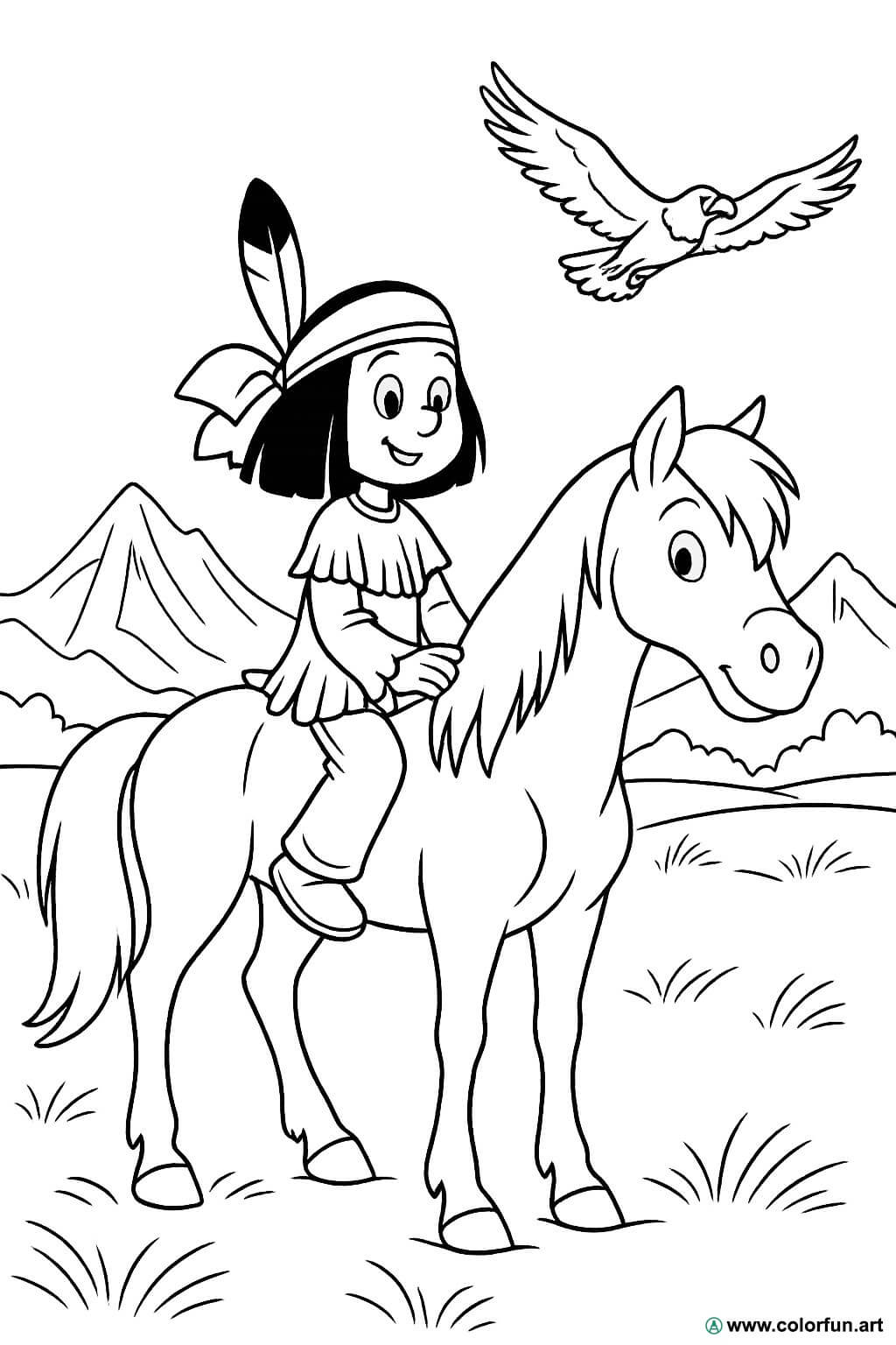 Coloriage de Yakari : une histoire à découvrir à Télécharger ou à ...