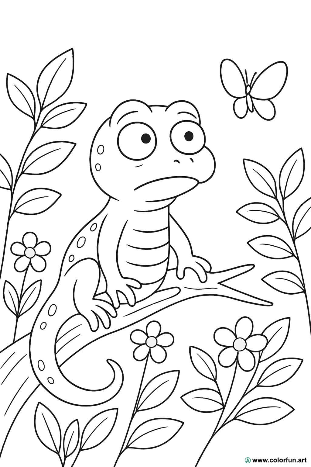 Coloriage de lézard difficile à Télécharger ou à Imprimer gratuitement