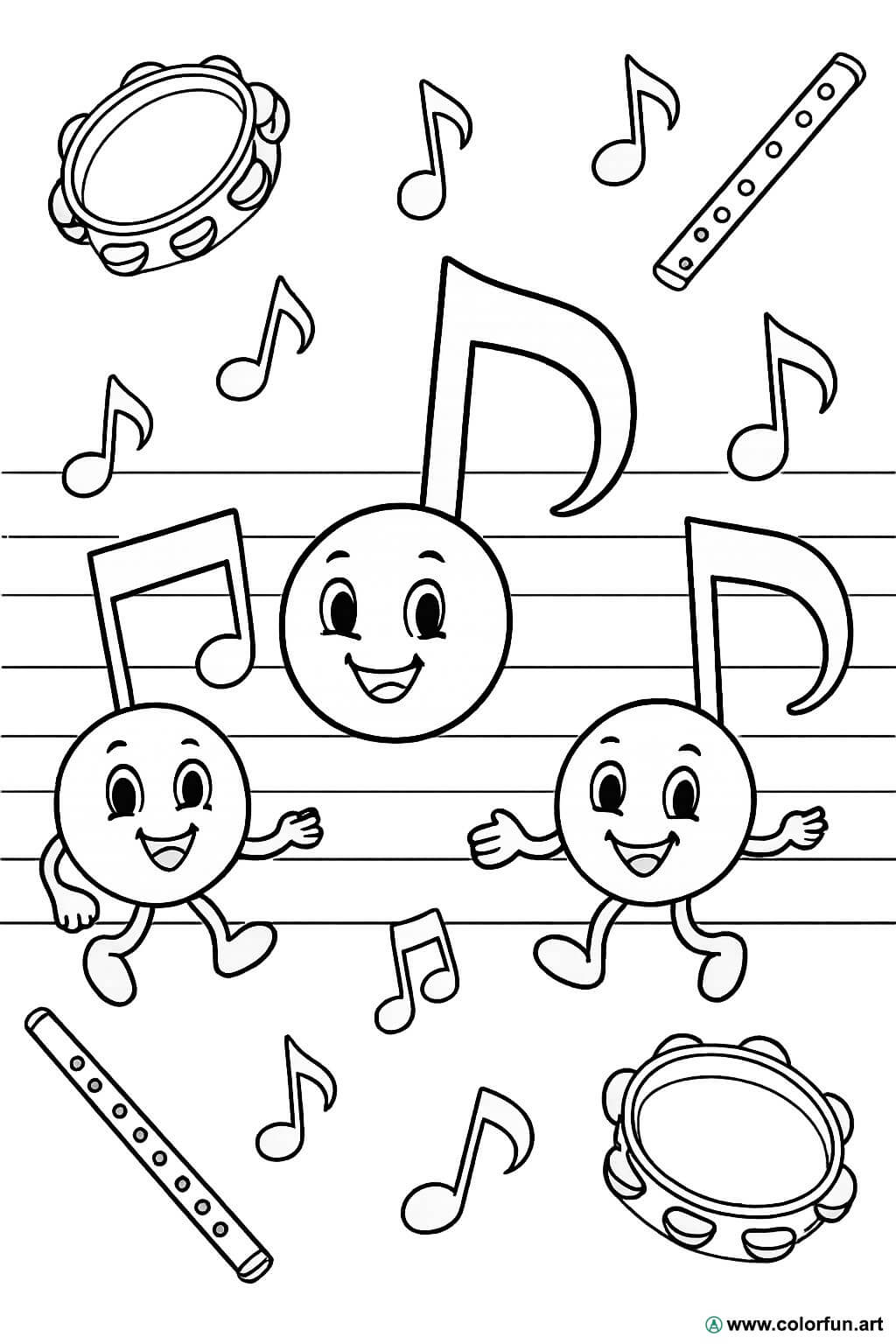 Coloriage De La Portée Musicale