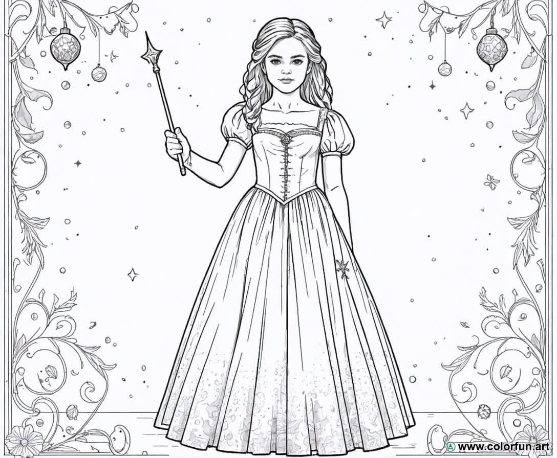 Coloring page of Hermione Granger at the ball Download or Print for free