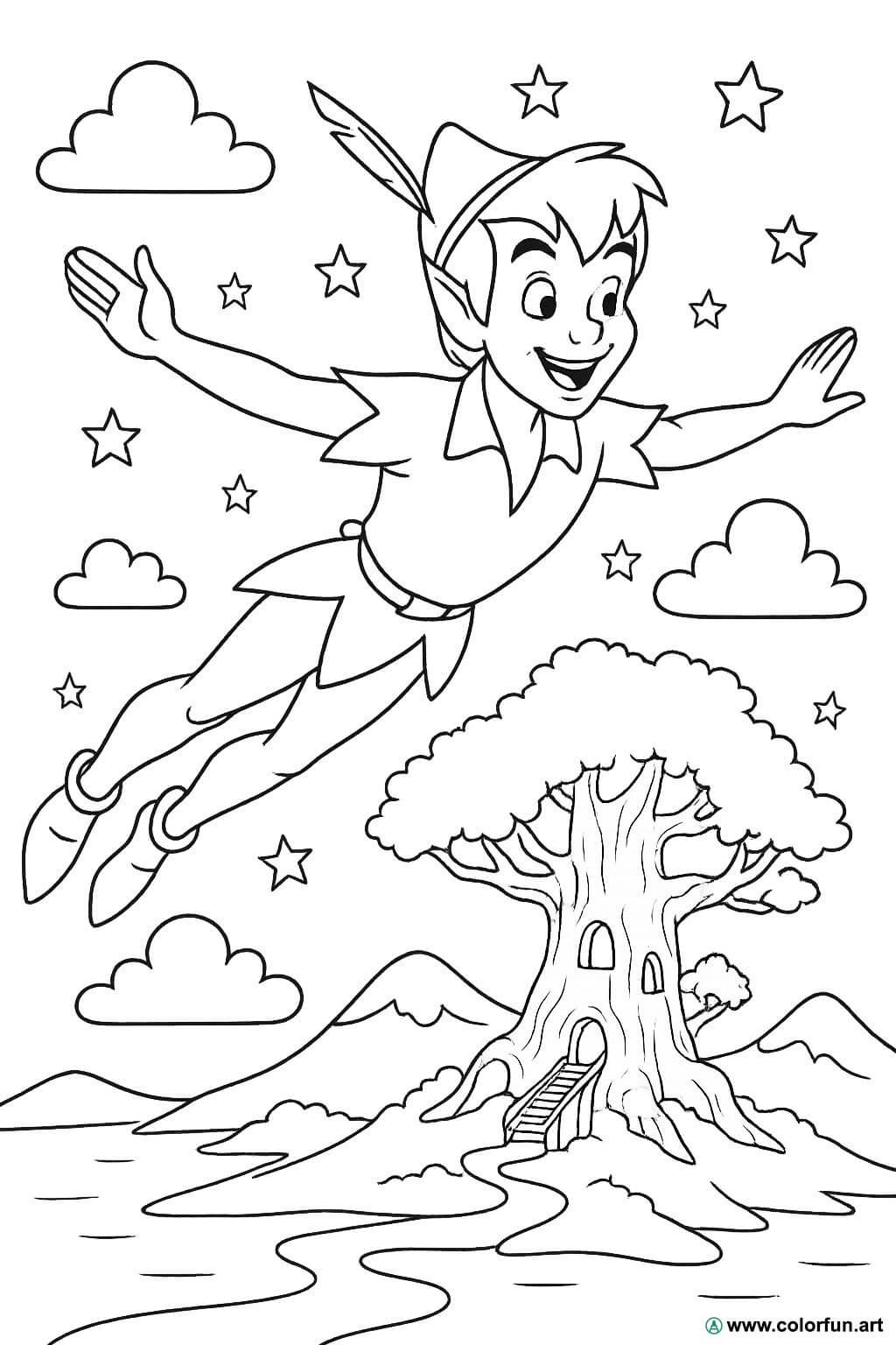 Dibujo para colorear de Peter Pan y Narnia Descargar o Imprimir de ...