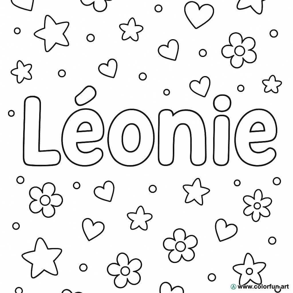 Coloring page with the name Léonie Download or Print for free