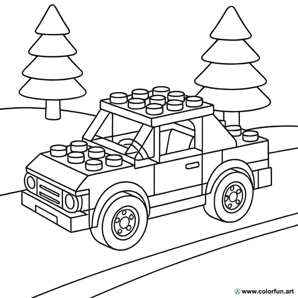 Dibujo para colorear de coches Lego Descargar o Imprimir de forma gratuita