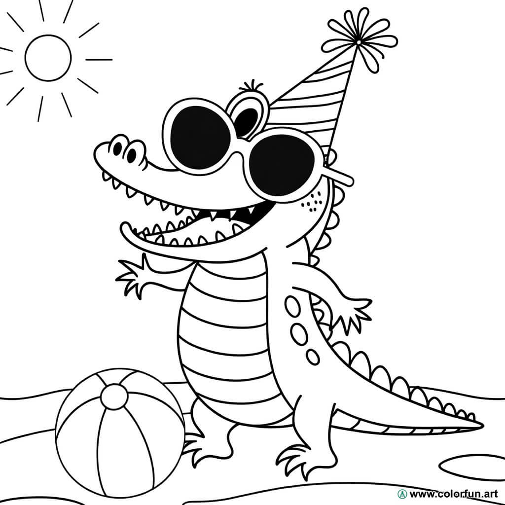 Funny crocodile coloring page Download or Print for free