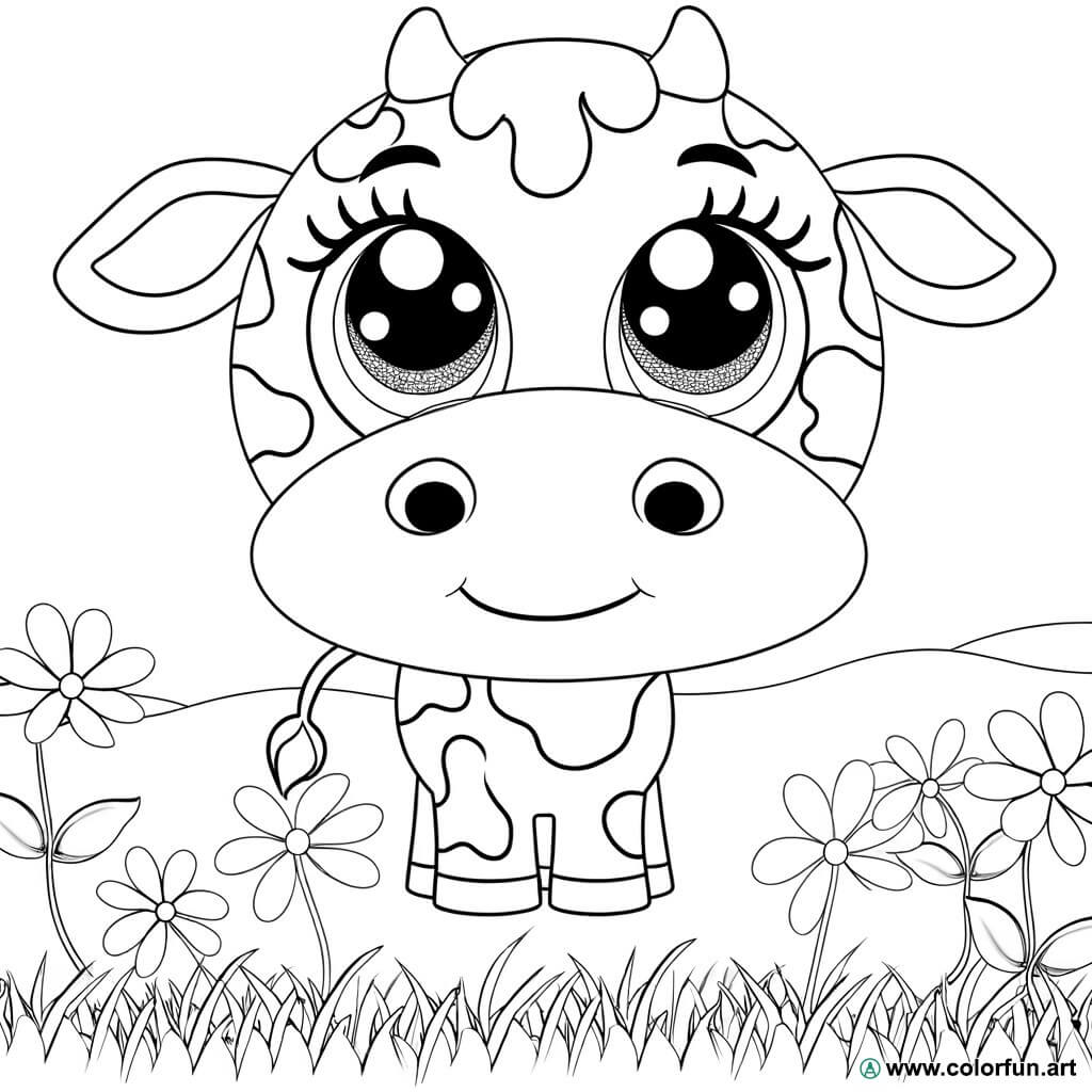 Dibujo para colorear de una vaca linda Descargar o Imprimir de forma ...