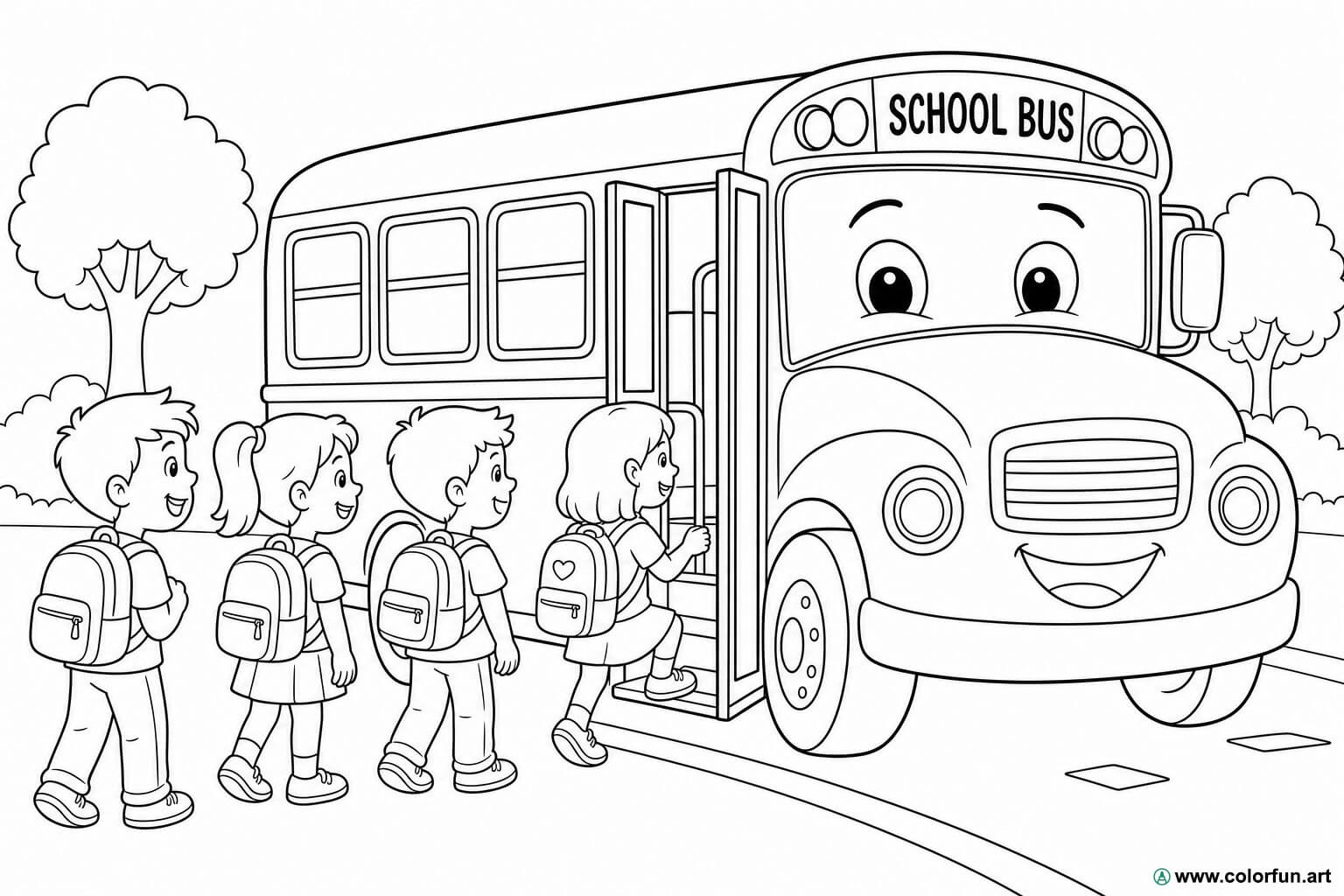 School bus coloring page Download or Print for free