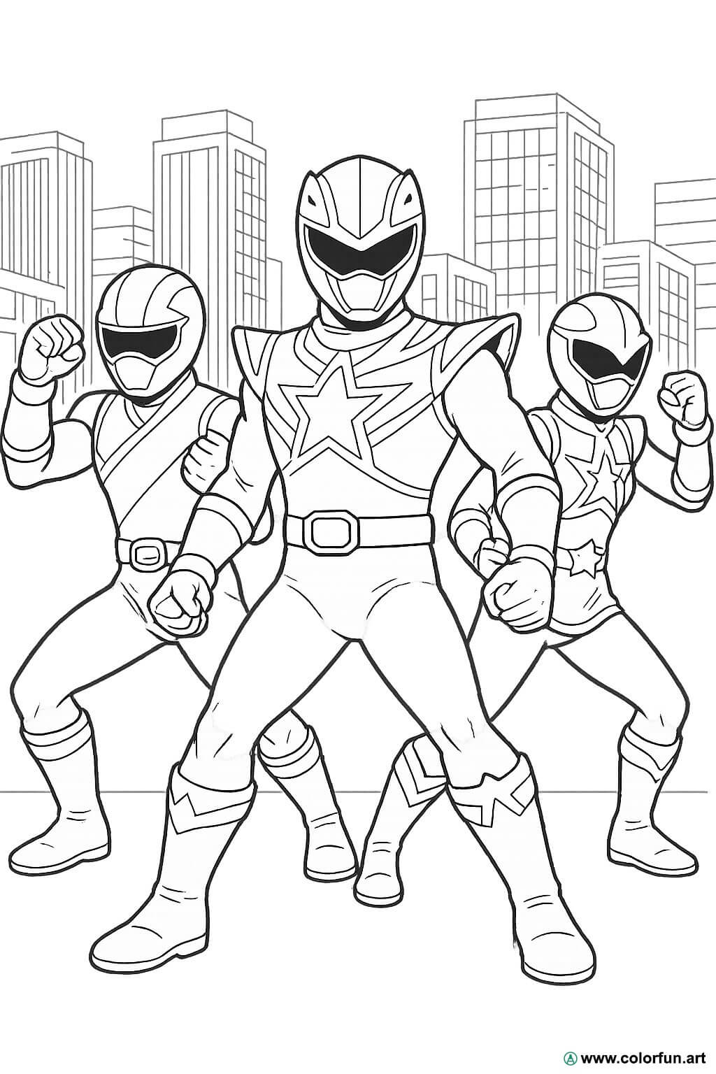 Coloriage des Power Rangers Méga à Télécharger ou à Imprimer gratuitement