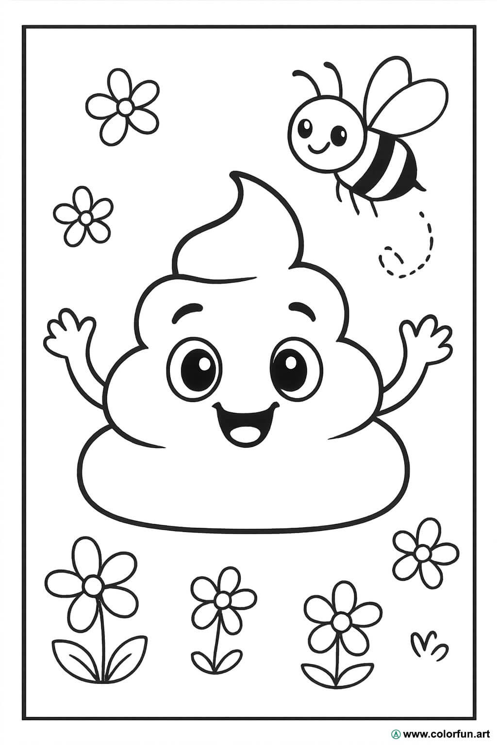 Desenhos para colorir do cocô feliz Para Baixar ou Imprimir gratuitamente