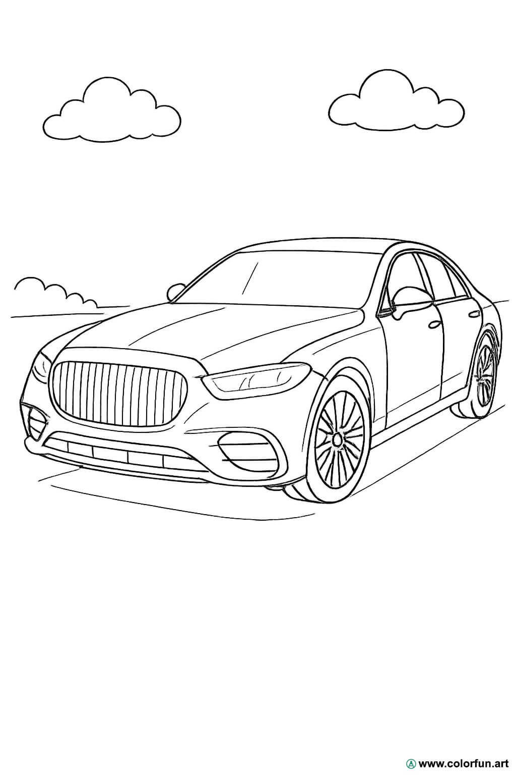 Realistic luxury car coloring page Download or Print for free