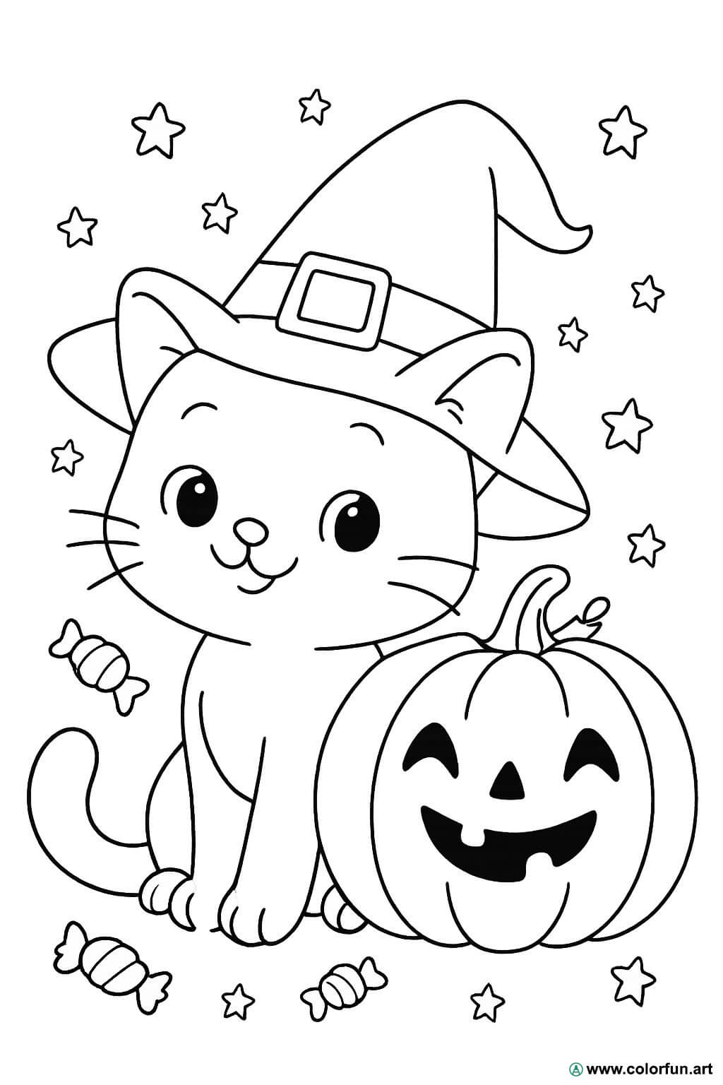 Simple and fun Halloween coloring page Download or Print for free