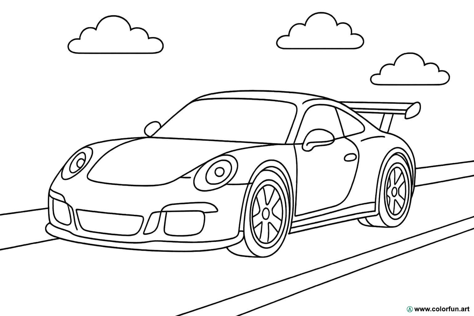 Challenging sports car coloring page Download or Print for free