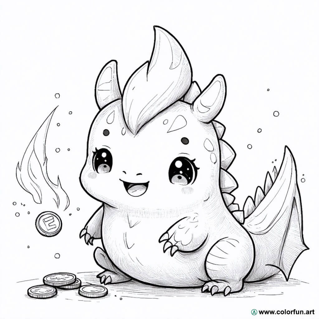 Dibujo para colorear de las criaturas mágicas kawaii de Harry Potter ...