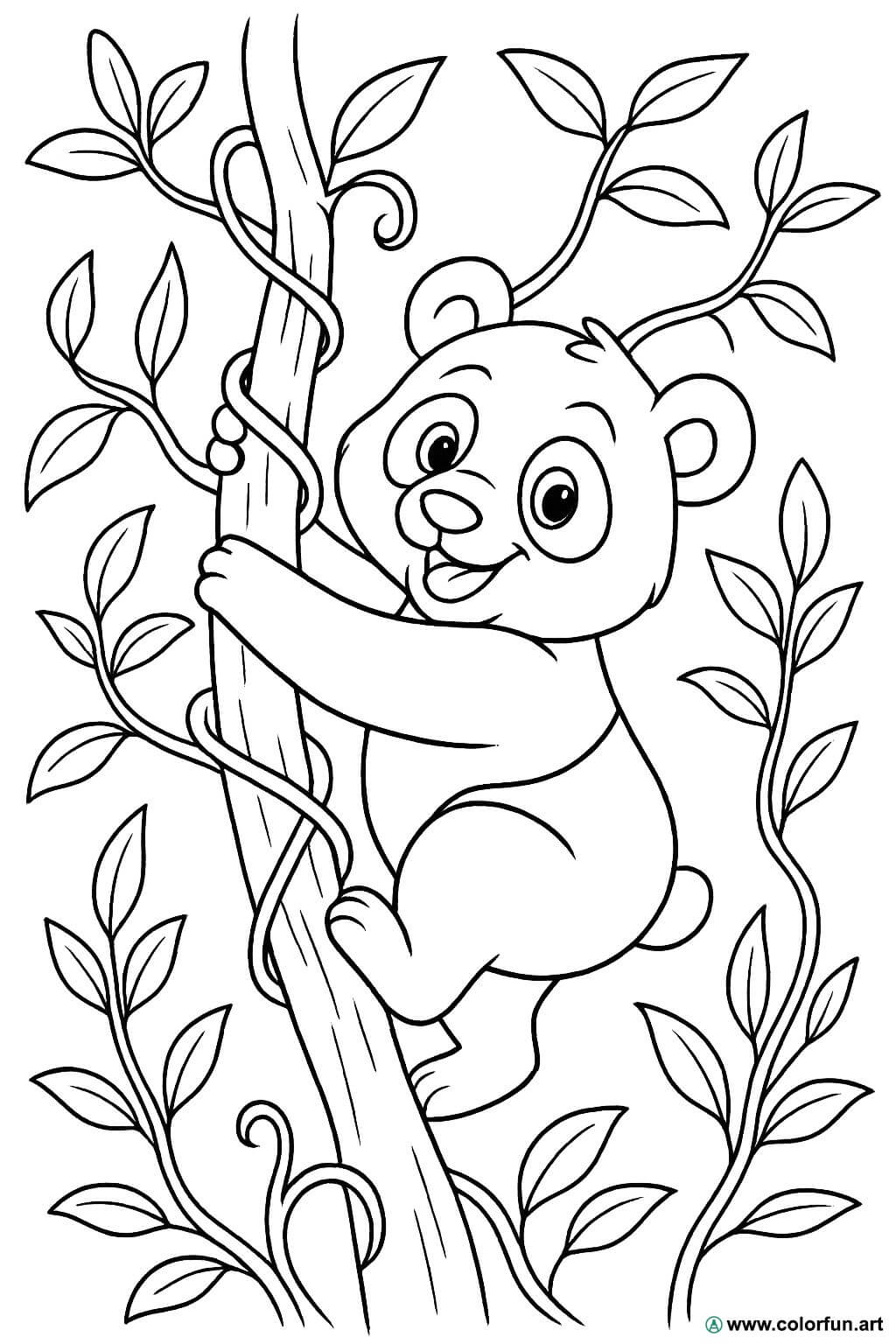 Difficult panda coloring page Download or Print for free
