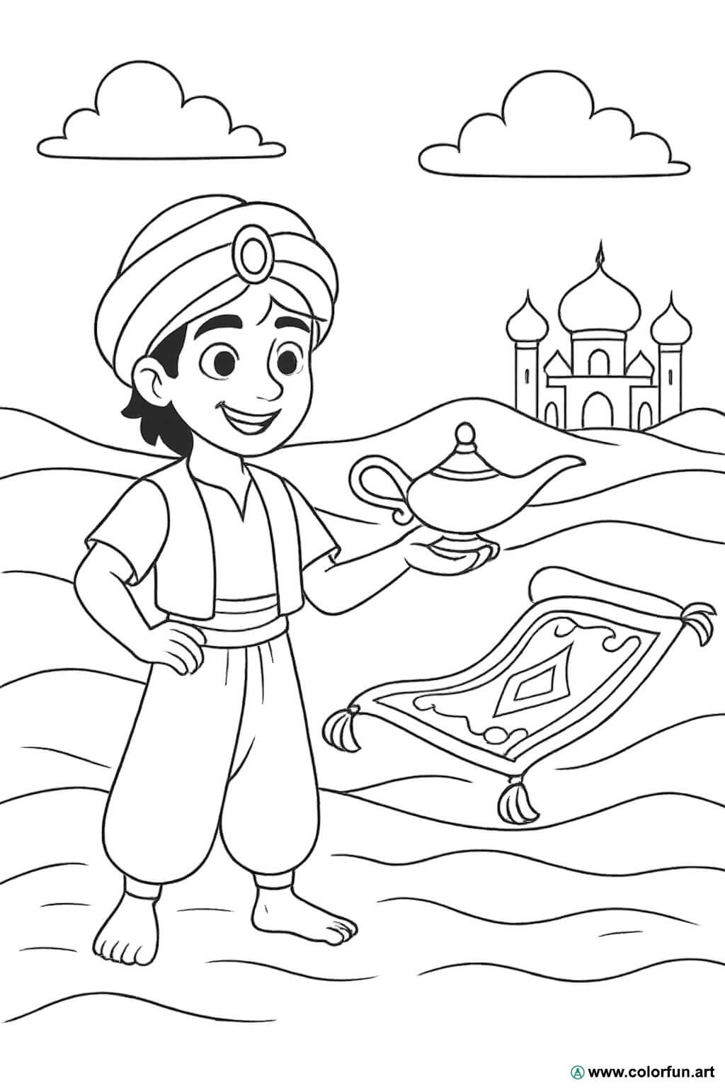 Little Aladdin coloring page Download or Print for free
