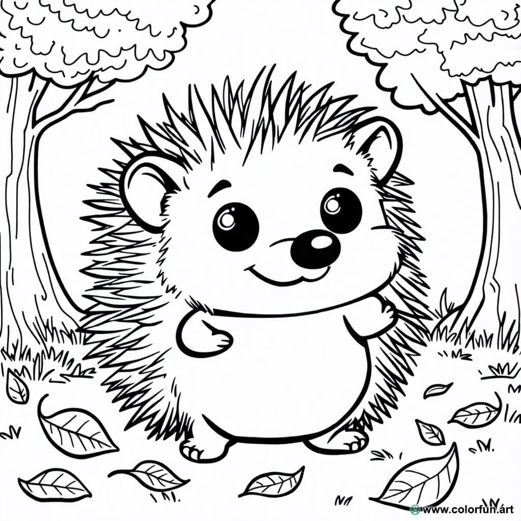 Easy hedgehog coloring page Download or Print for free