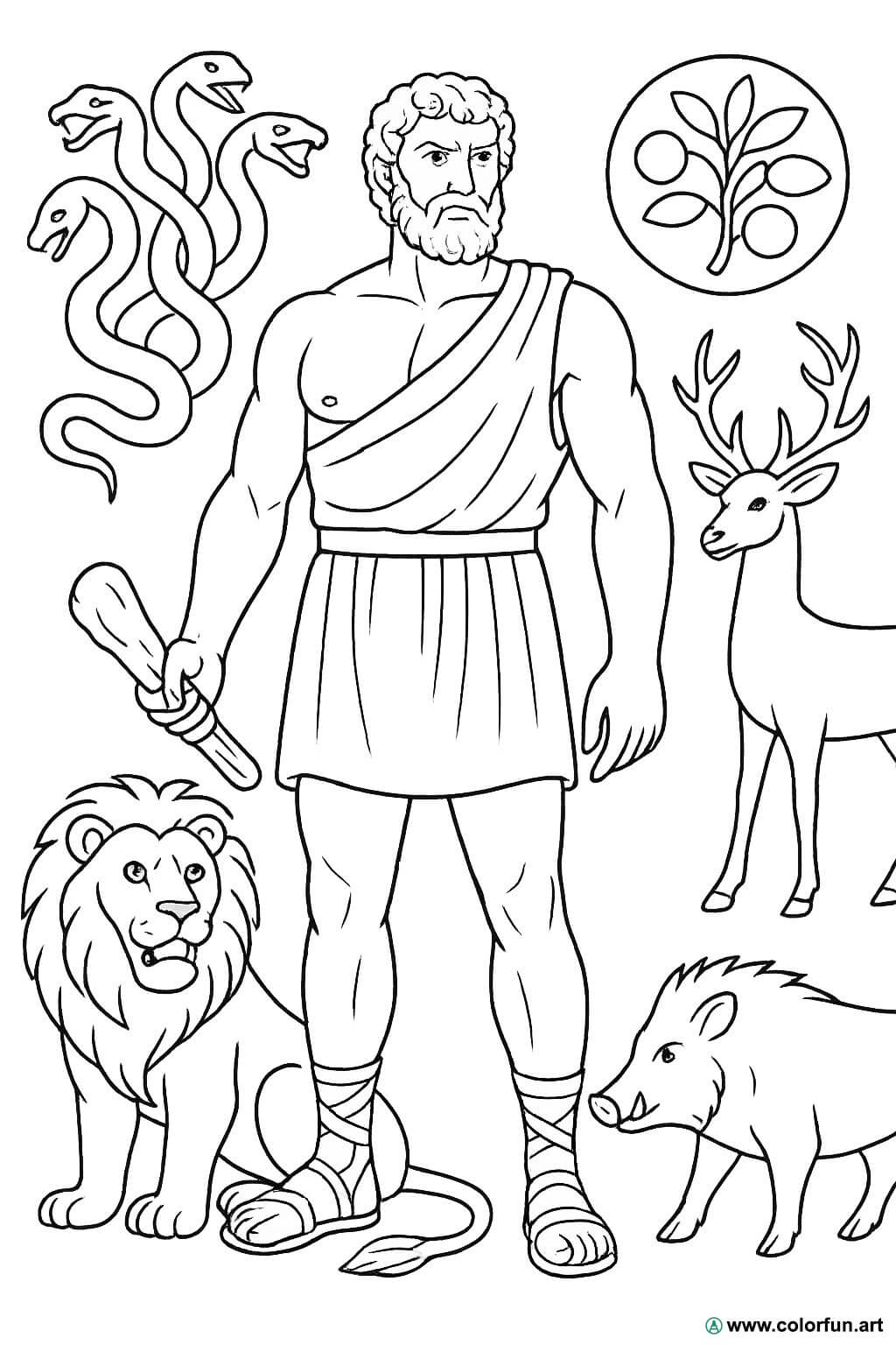 Hercules and His Adventures Coloring Page Download or Print for free