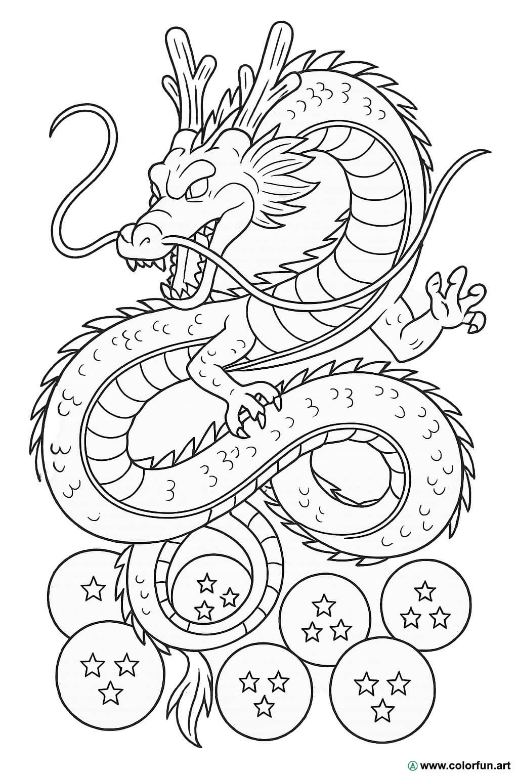 Shenron coloring page in Dragon Ball Z Download or Print for free