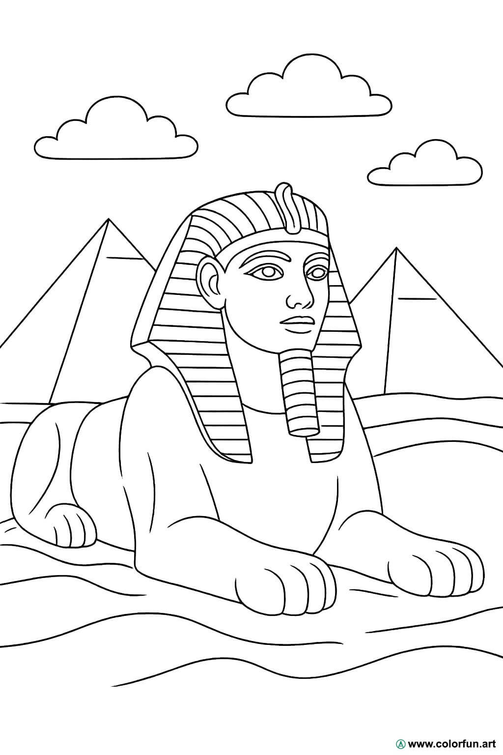 Coloring page of the Sphinx of Egypt Download or Print for free