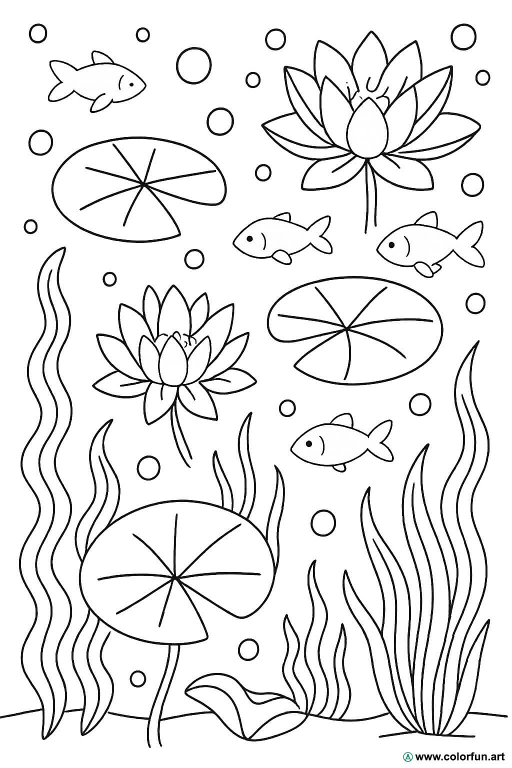 Dibujo Para Colorear De Plantas Acuáticas Descargar O Imprimir De Forma