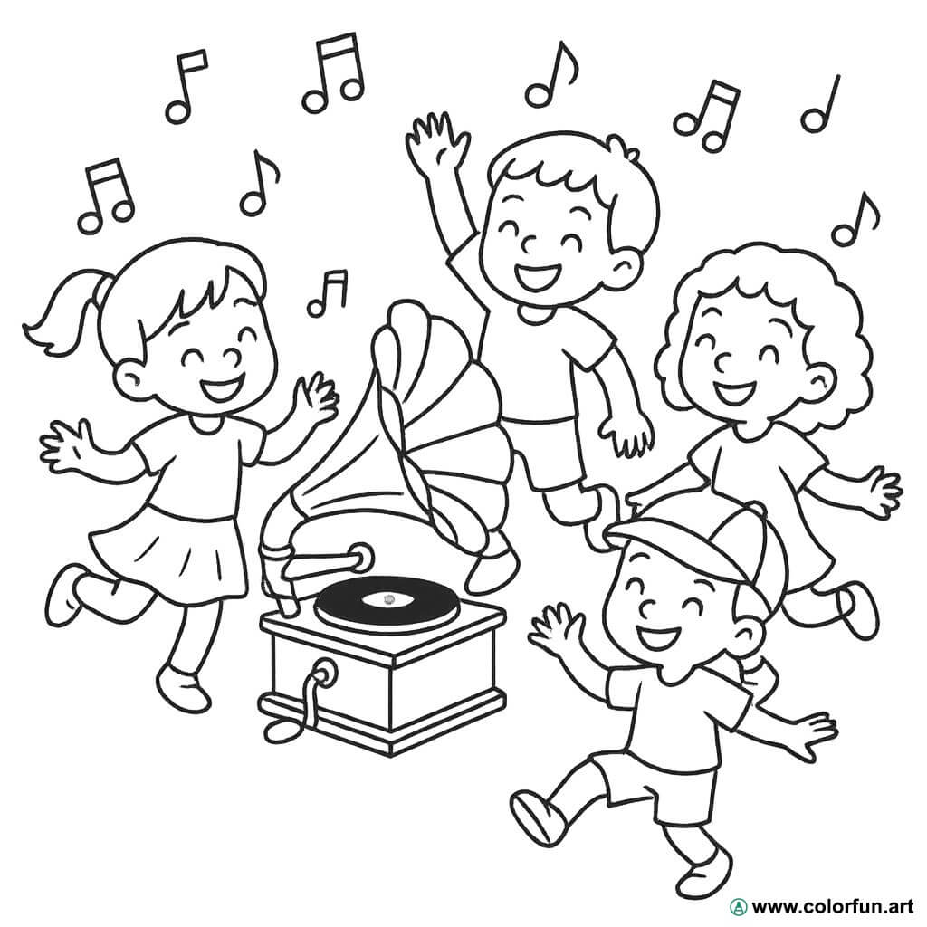 Dance and music coloring page Download or Print for free