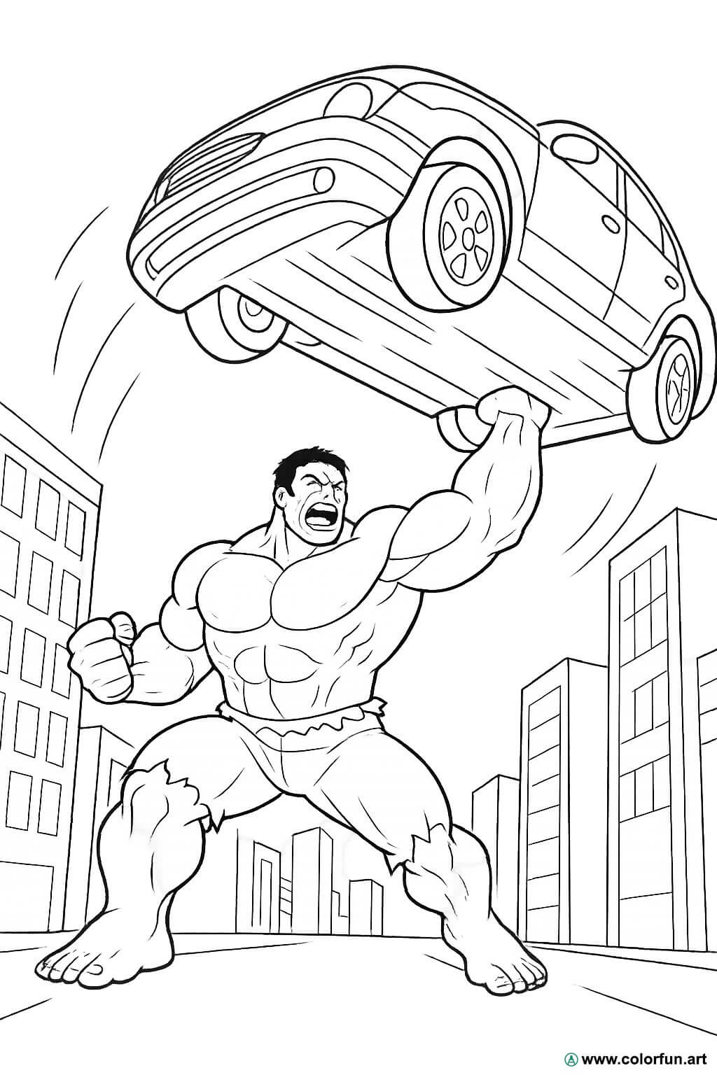 Coloriage De Hulk En Action à Télécharger Ou à Imprimer Gratuitement