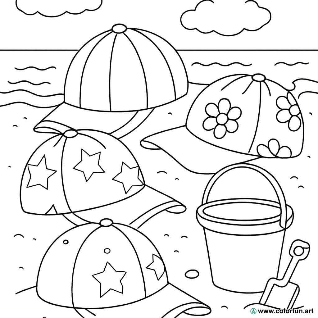Summer cap coloring page Download or Print for free