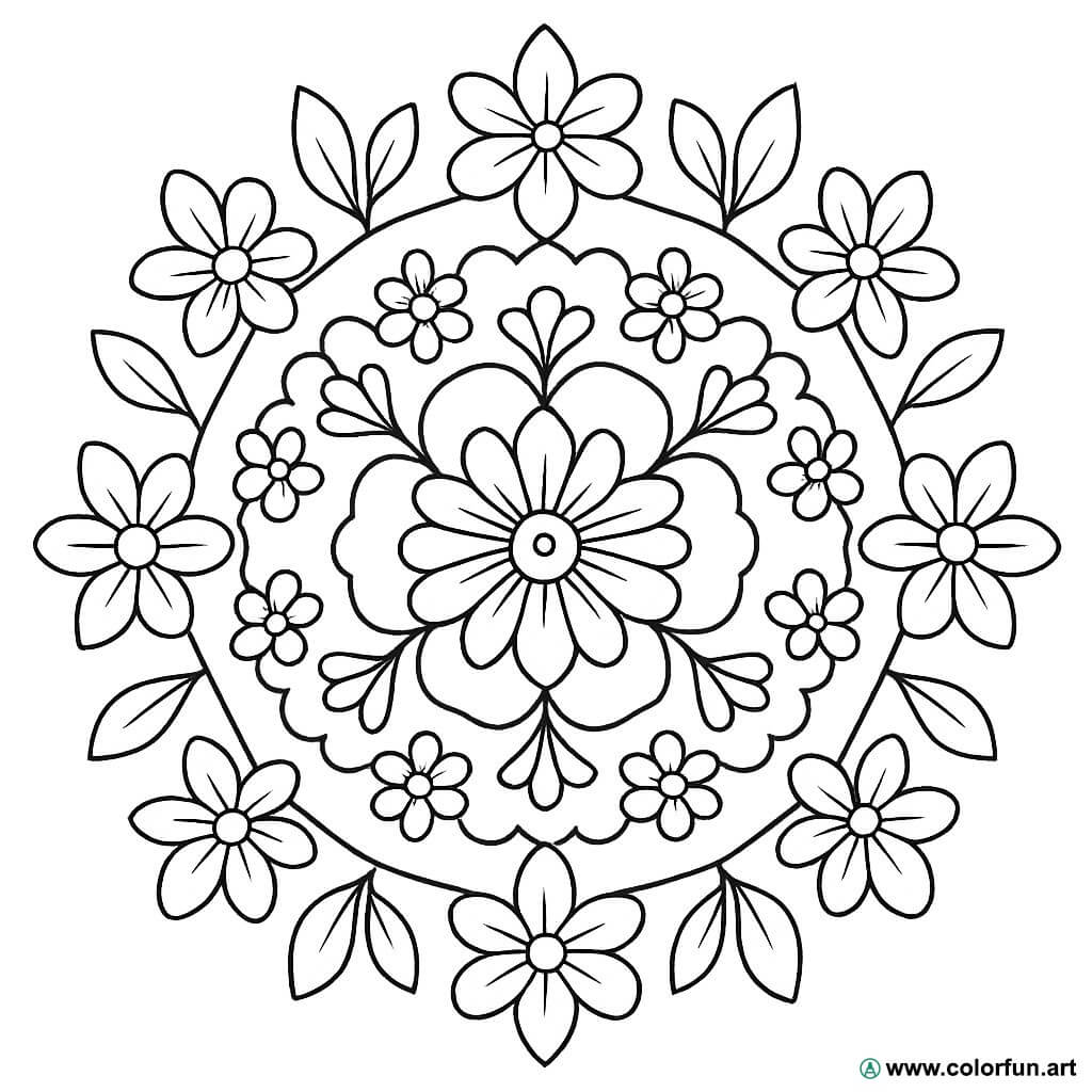 Dibujo para colorear de mandala zen Descargar o Imprimir de forma gratuita