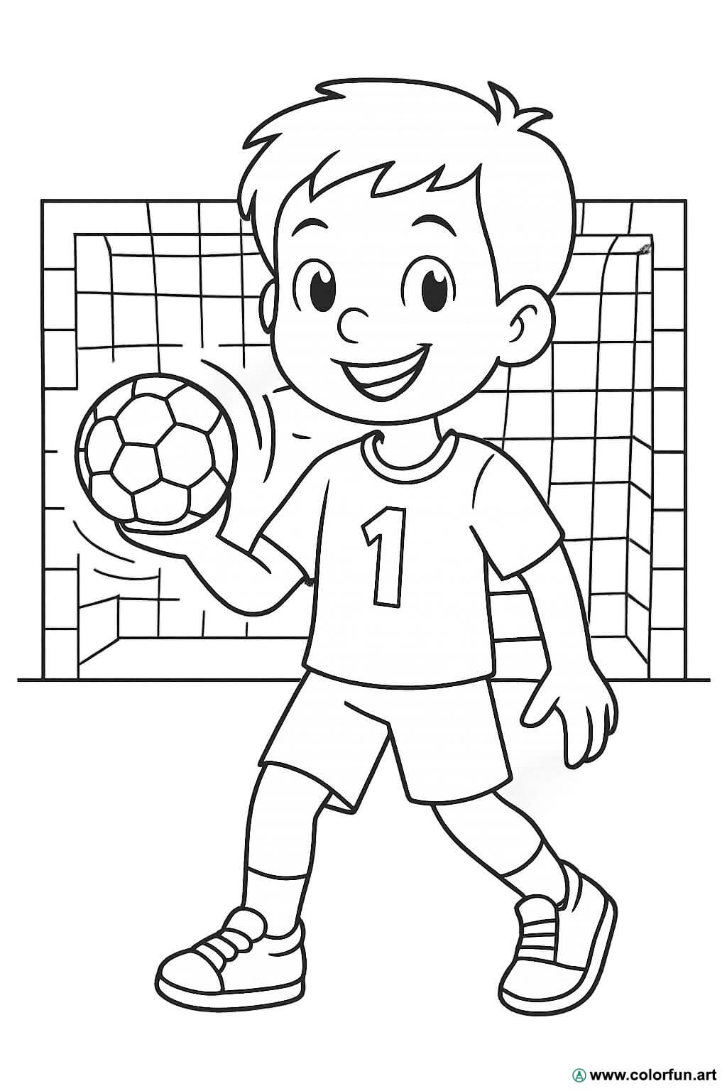 Handball coloring page for kids Download or Print for free