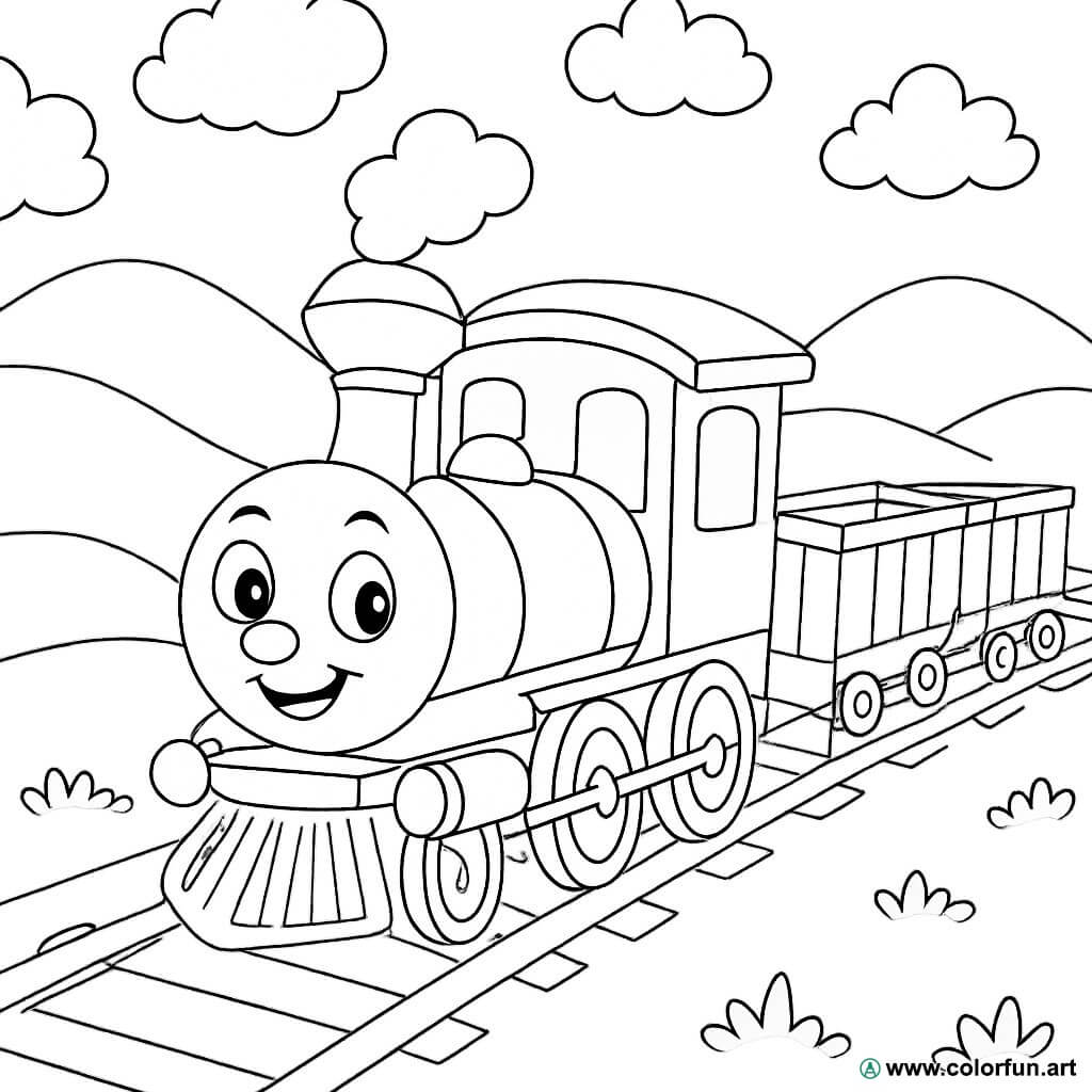 Coloriage de véhicule : le train à colorier à Télécharger ou à Imprimer ...