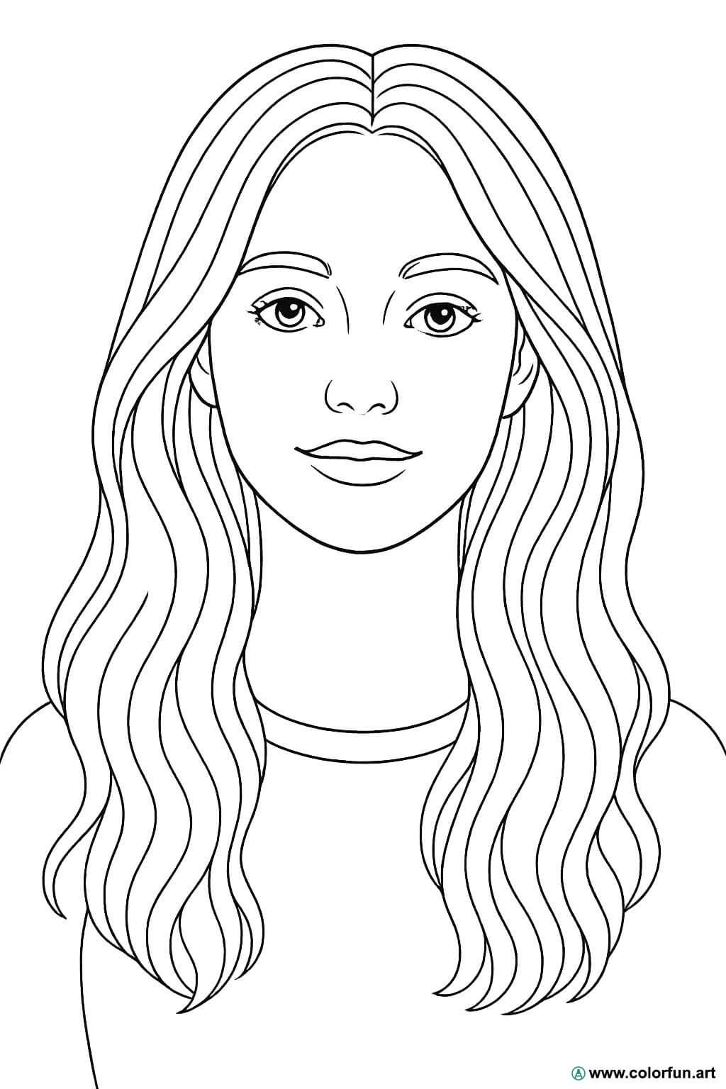 Coloriage d'un visage de femme — portrait réaliste à Télécharger ou à ...