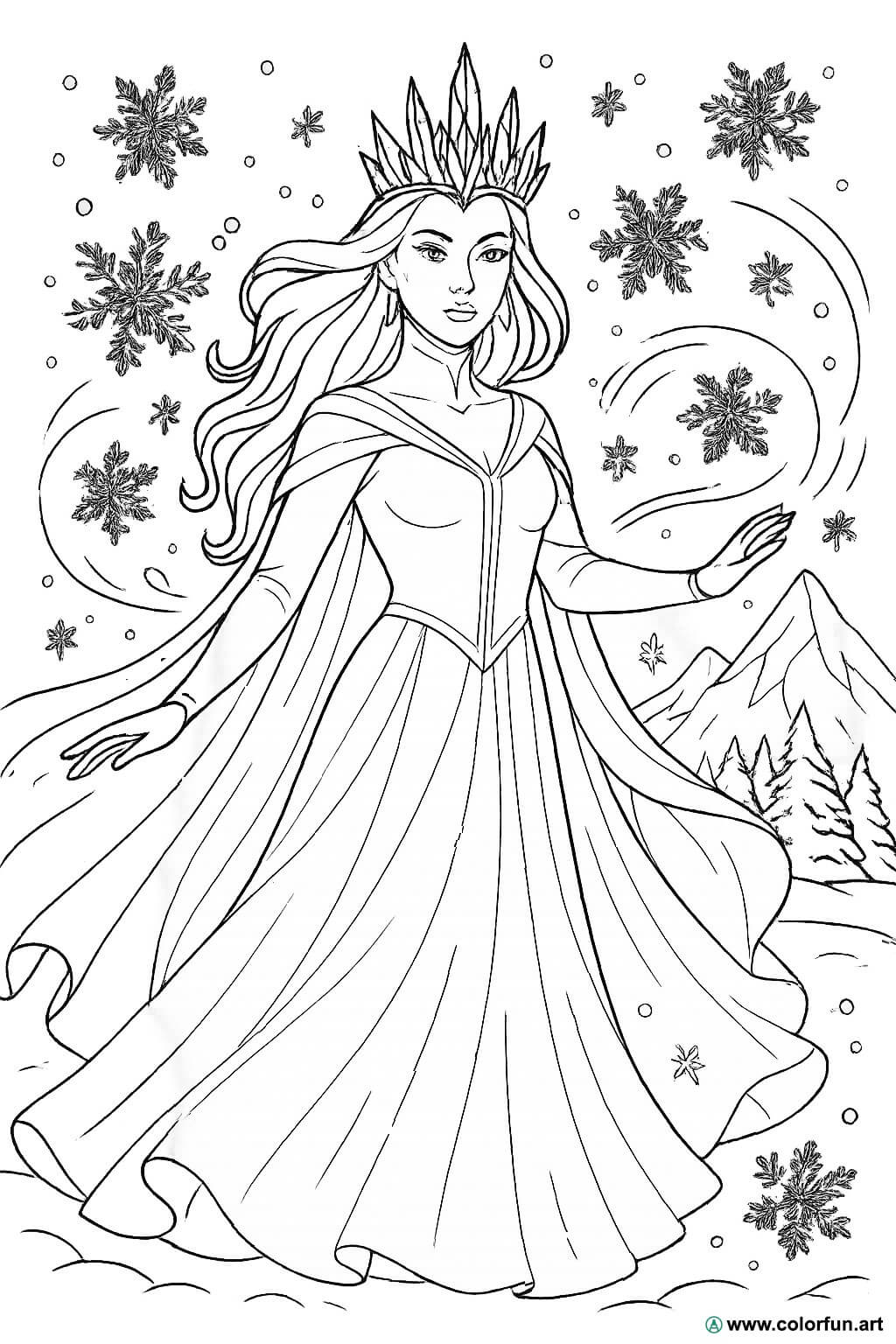 Ice queen coloring page Download or Print for free