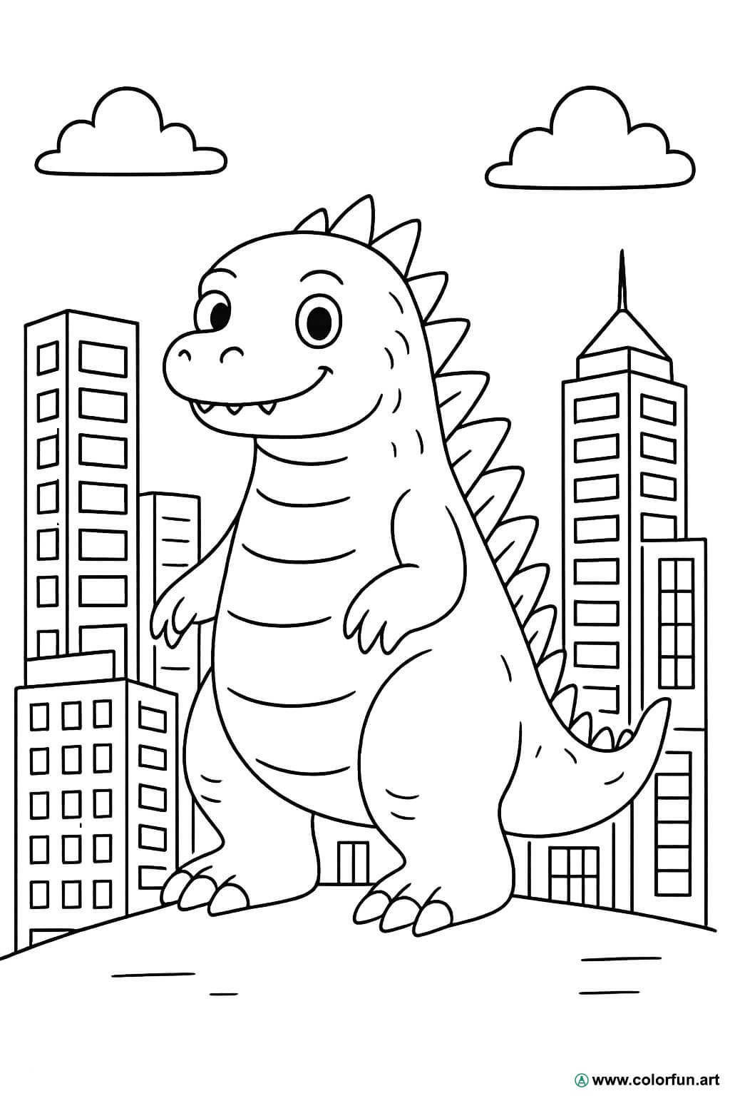 Printable Godzilla King coloring page Download or Print for free