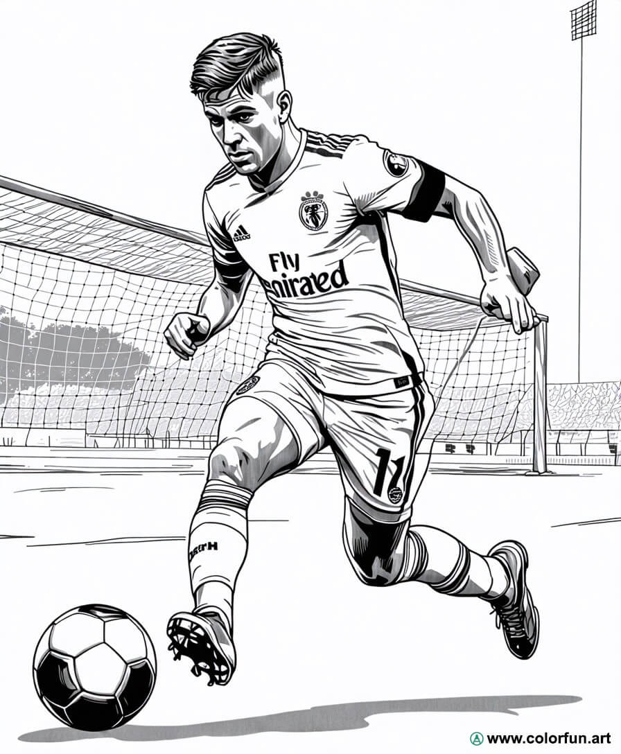 Coloriage du footballeur Gerrard à Télécharger ou à Imprimer gratuitement
