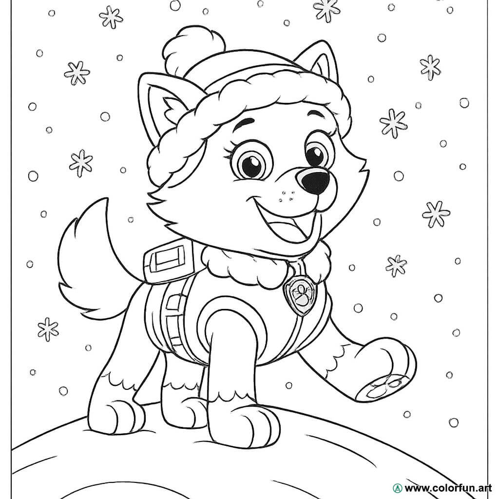 Coloriage de Paw Patrol : Everest à colorier à Télécharger ou à ...