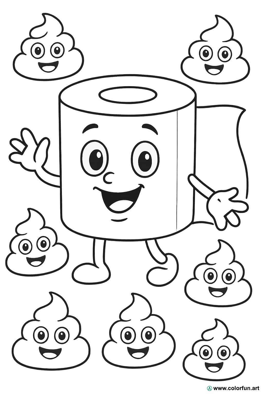 Coloriage de caca pour petits à Télécharger ou à Imprimer gratuitement