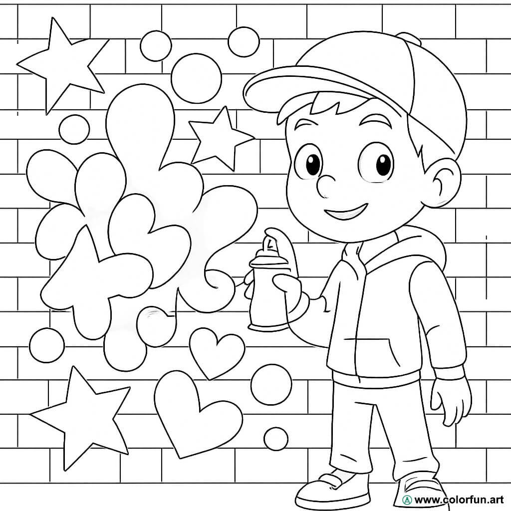 Wall graffiti coloring page Download or Print for free