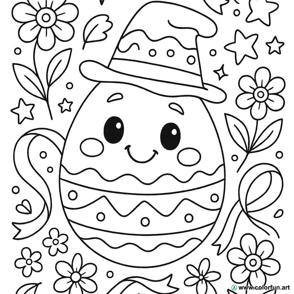 Fun Easter egg coloring page Download or Print for free