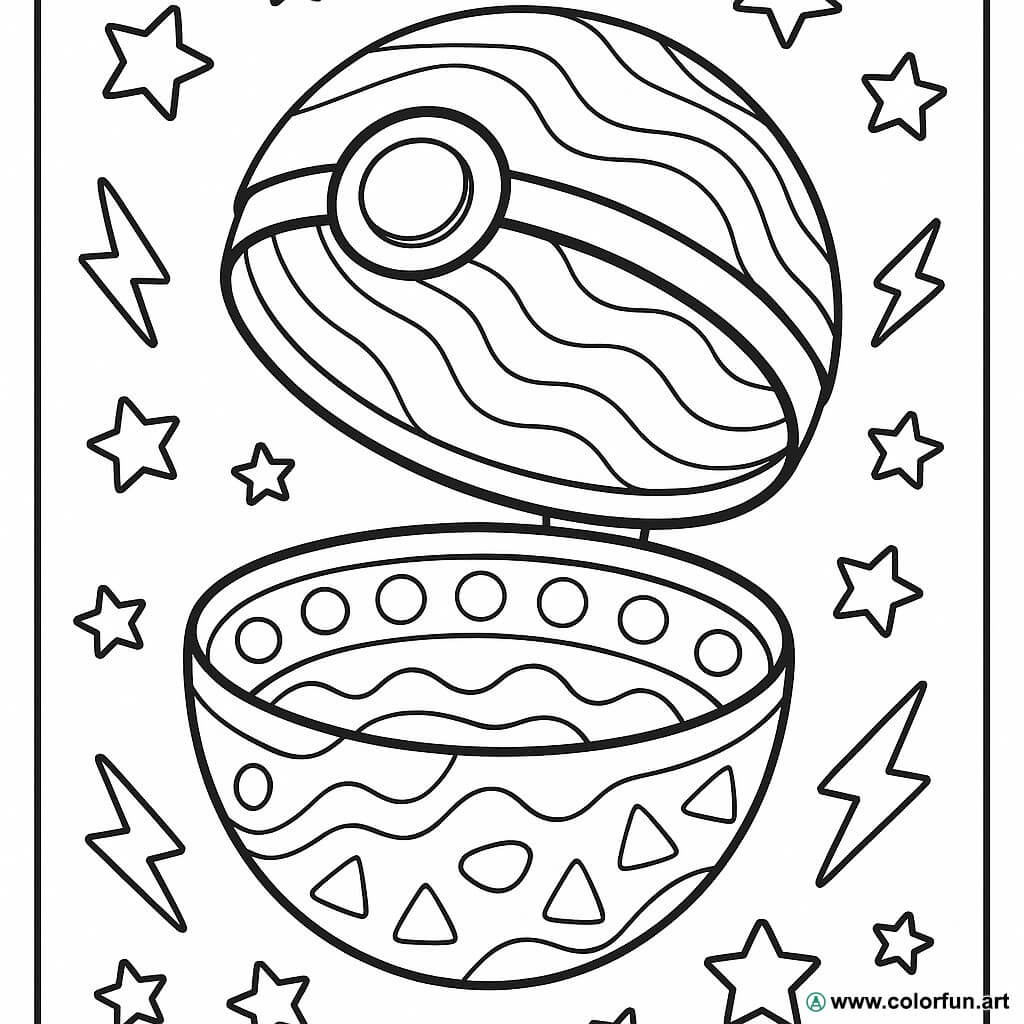 Dibujo para colorear de Pokeball para dibujar Descargar o Imprimir de ...