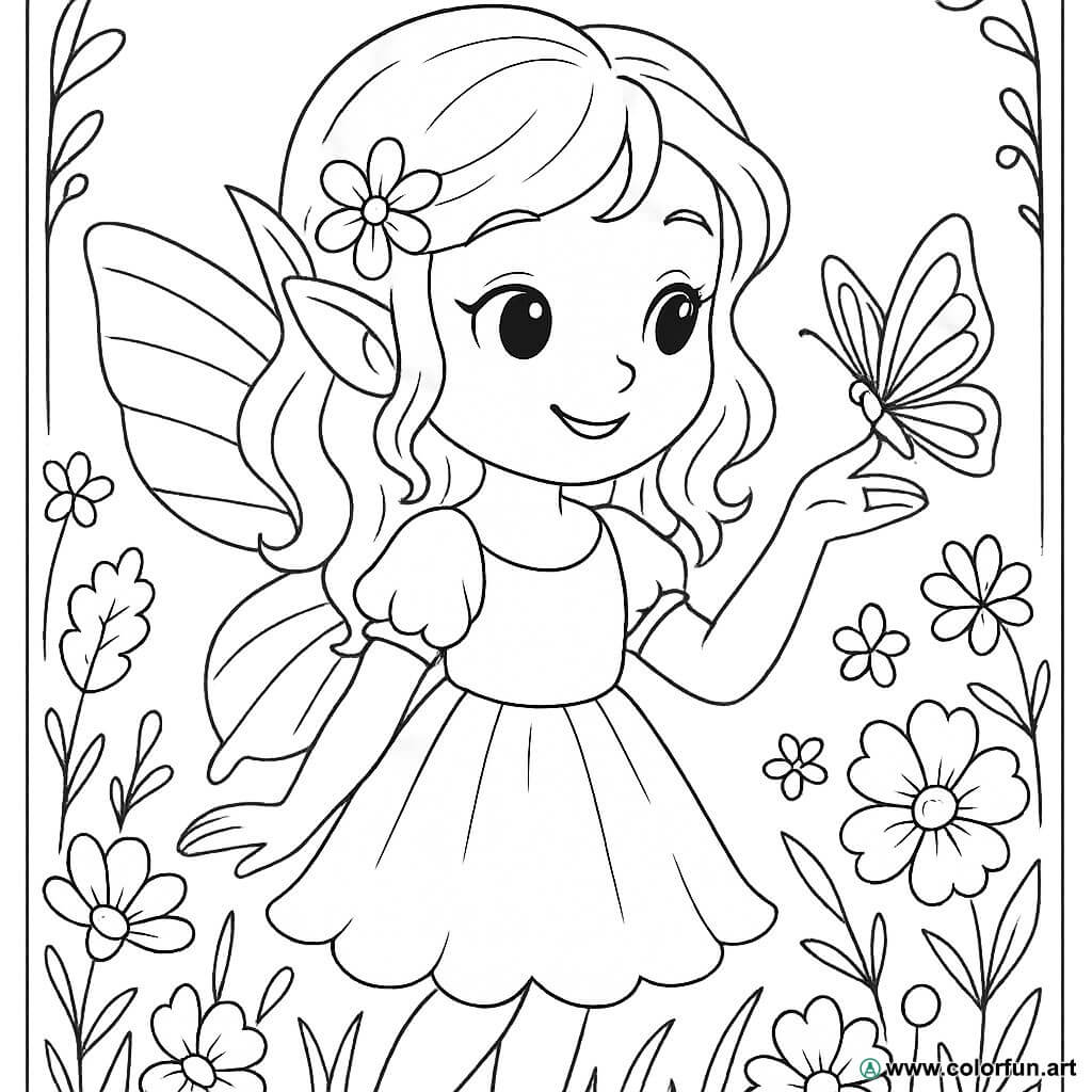 Desenhos para colorir da fada e da borboleta Para Baixar ou Imprimir ...